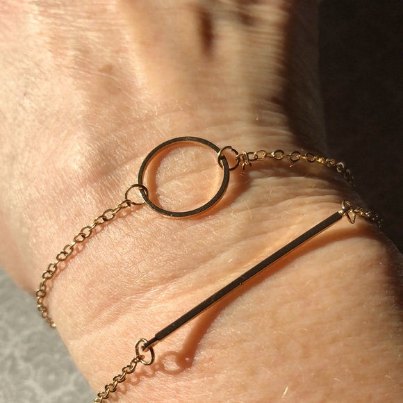 Jewelry | Modern Chic Gold Tone Dainty 2 Piece Bracelet Set | Poshmark